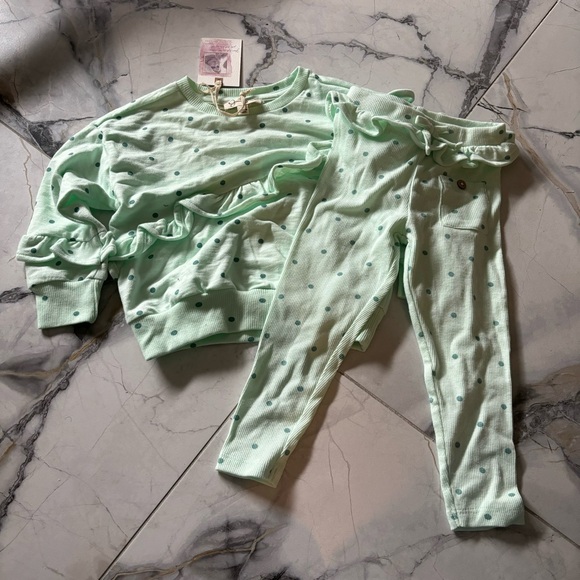 Pajamas | Jessica Simpson Mint Green Polka Dot Kids Set | Poshmark